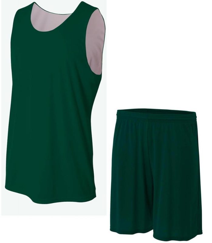 Custom reversible basketball jersey uniform set