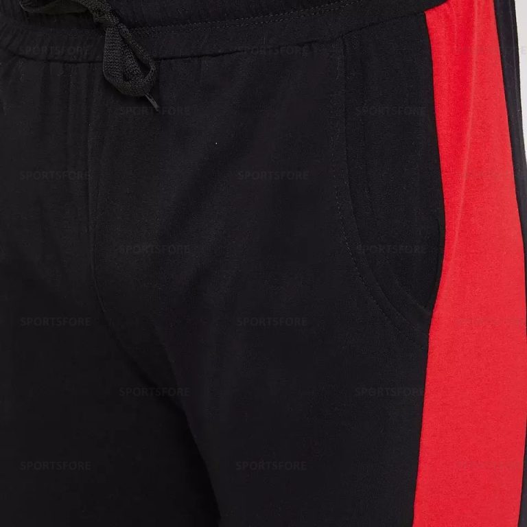Men Sports Running Fitness Training Black and Red Tracksuits Sets